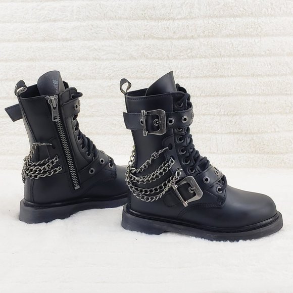 Demonia | Shoes | Bolt 25 Goth Combat Biker Chain Ankle Boots Restocked ...